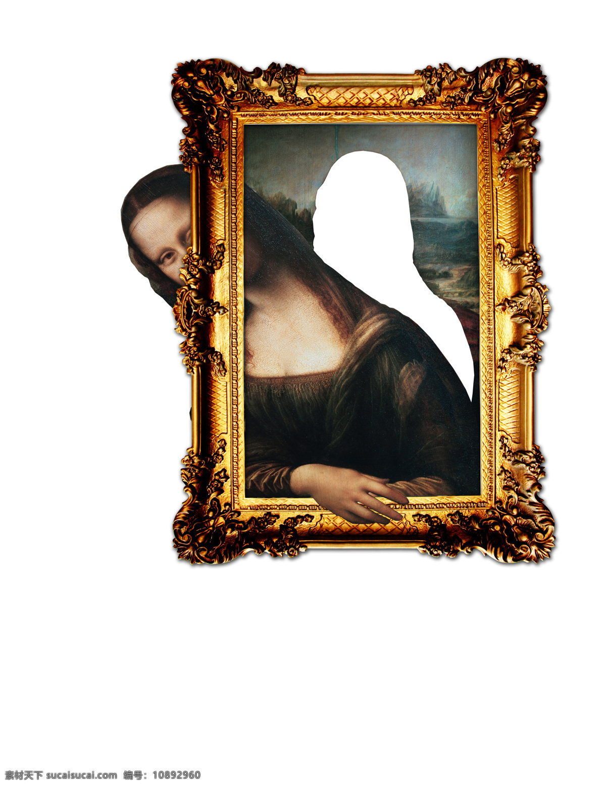 3D世界名画蒙娜丽莎的微笑改编墙画壁画素材图片下载-素材编号10892960-素材天下图库