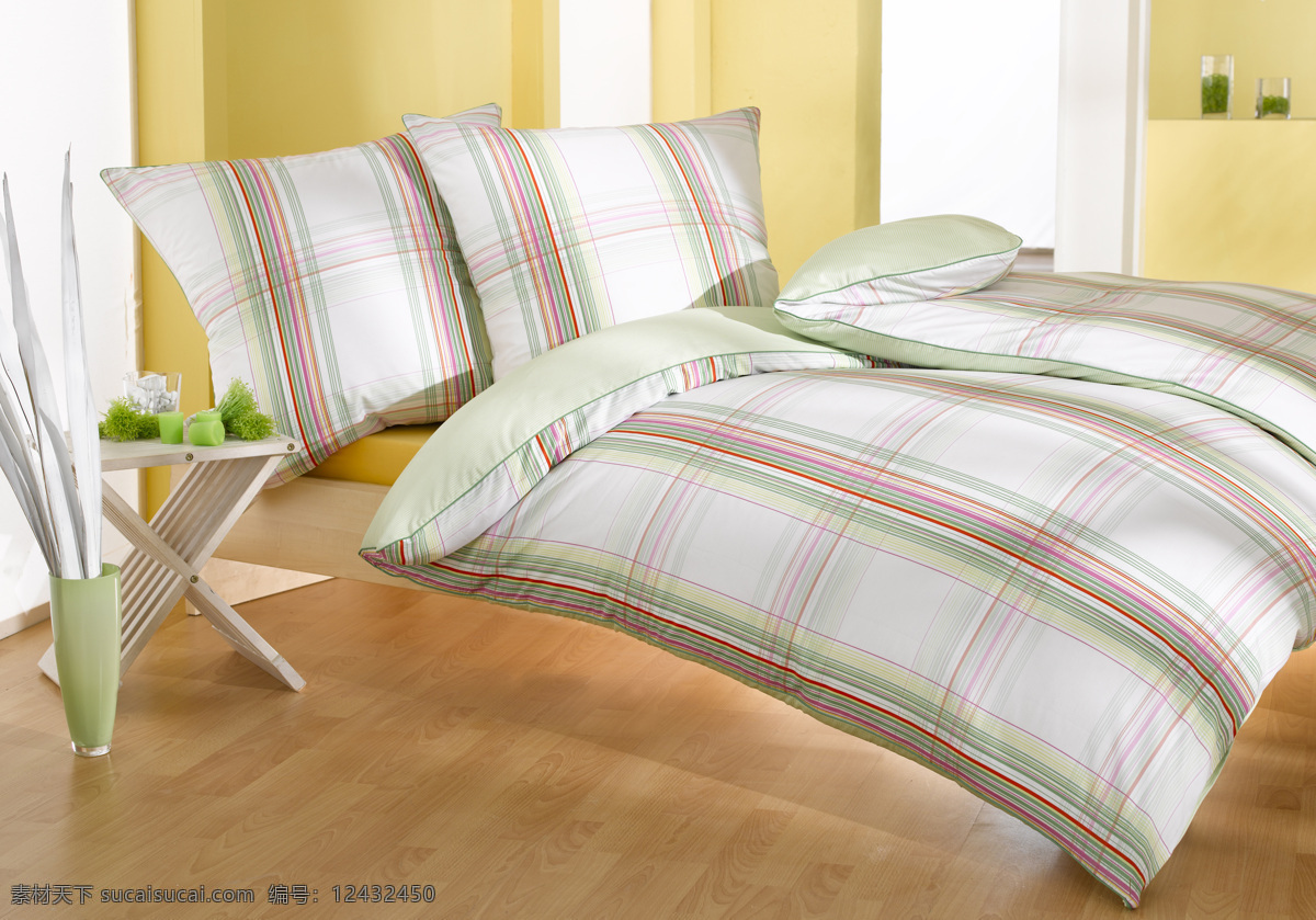 清爽格子4件套素材图片下载-素材编号12432450-素材天下图库