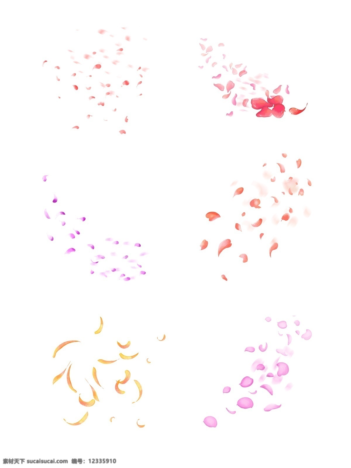 唯美浪漫手绘飞舞漂浮花瓣元素免抠图素材图片下载-素材编号12335910-素材天下图库