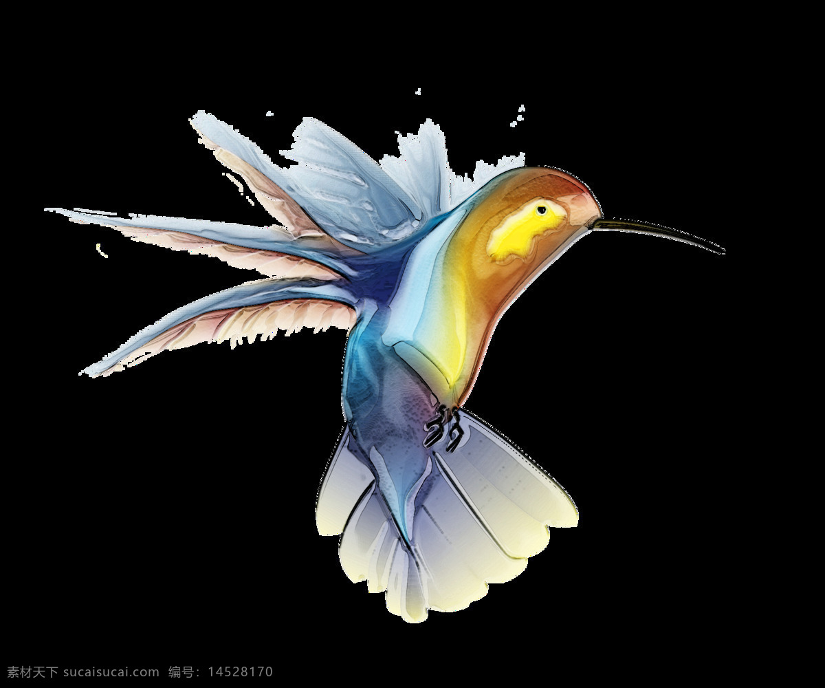 手绘漂亮蜂鸟免抠png透明图层素材图片下载-素材编号14528170-素材天下图库