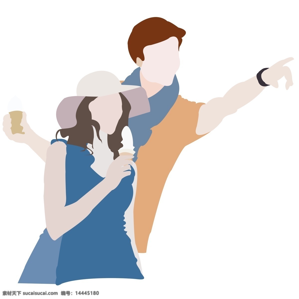 吃冰激凌的情侣免扣矢量图素材图片下载-素材编号14445180-素材天下图库